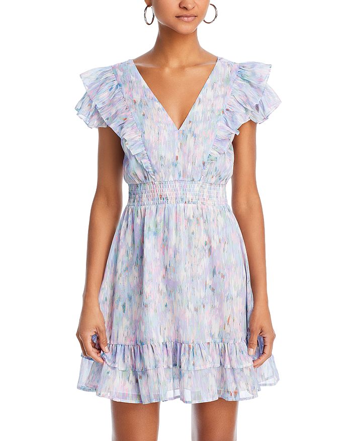 AQUA Printed Mermaid Ruffle Dress - Exclusive | Bloomingdale's