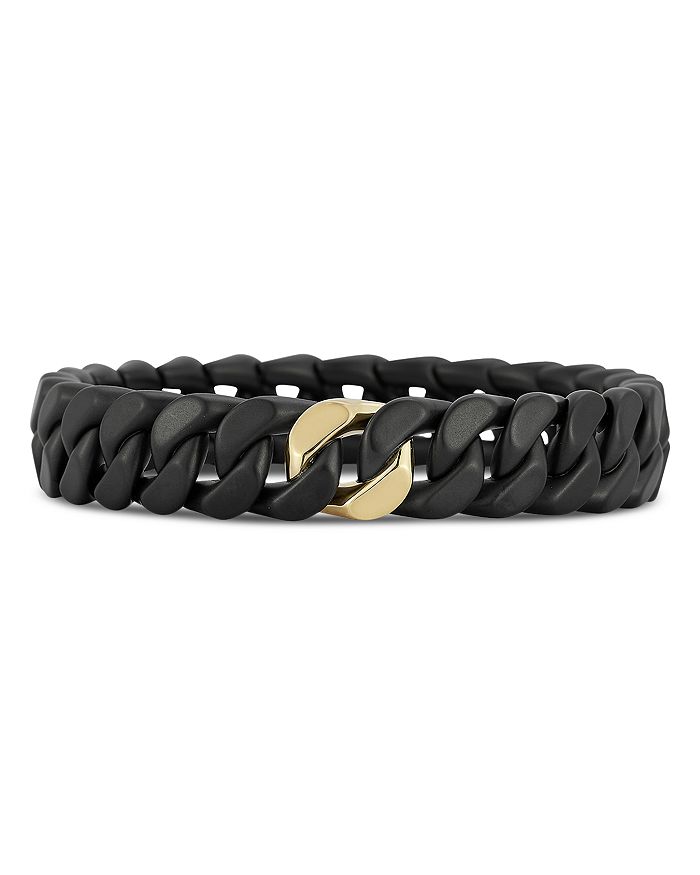 Roberto Demeglio Men's 18K Yellow Gold Black Ceramic Groumette Link ...