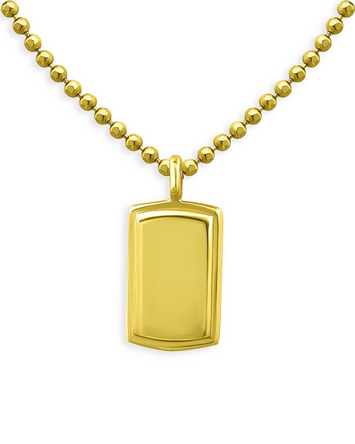 AQUA Tag Pendant Necklace in 18K Gold Plated Sterling Silver, 16" - 100 ...