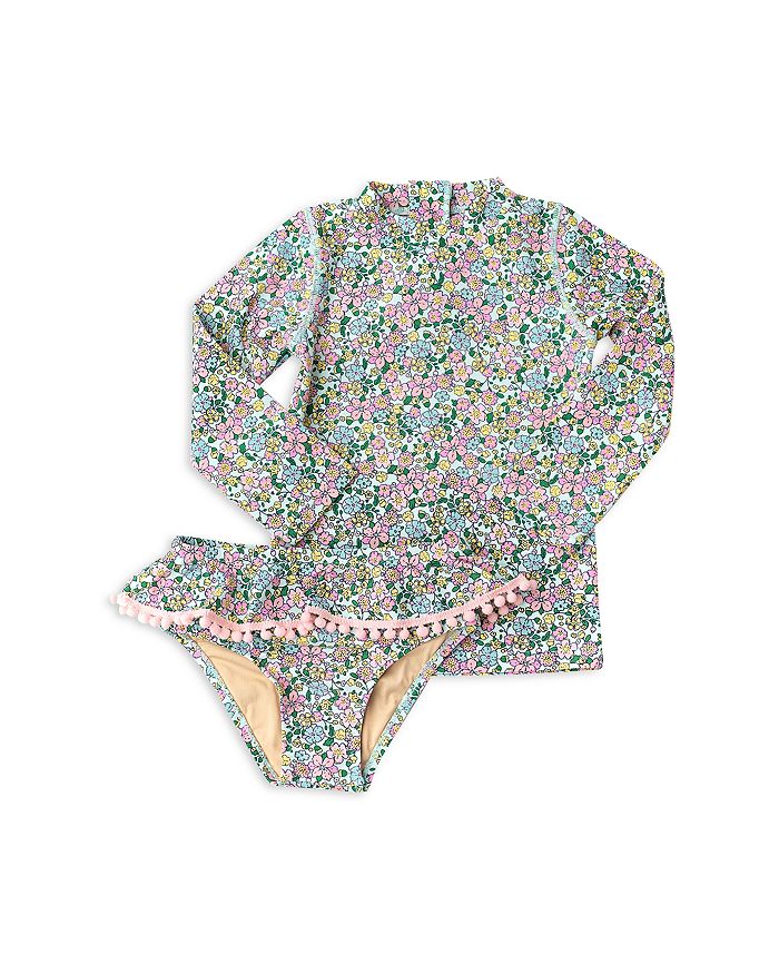 Shade Critters Girls' Ditsy Floral Rash Guard Two Piece Swimsuit ...