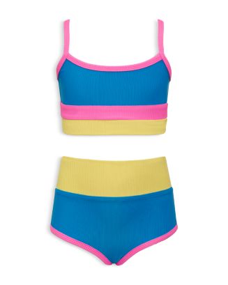 Beach Riot Girls' Little Eva & Emmie Ribbed Color Blocked Two Piece ...