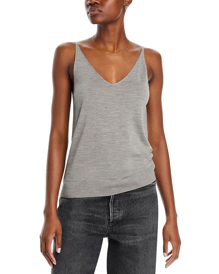 Theory Silk Knit V Neck Tank | Bloomingdale's