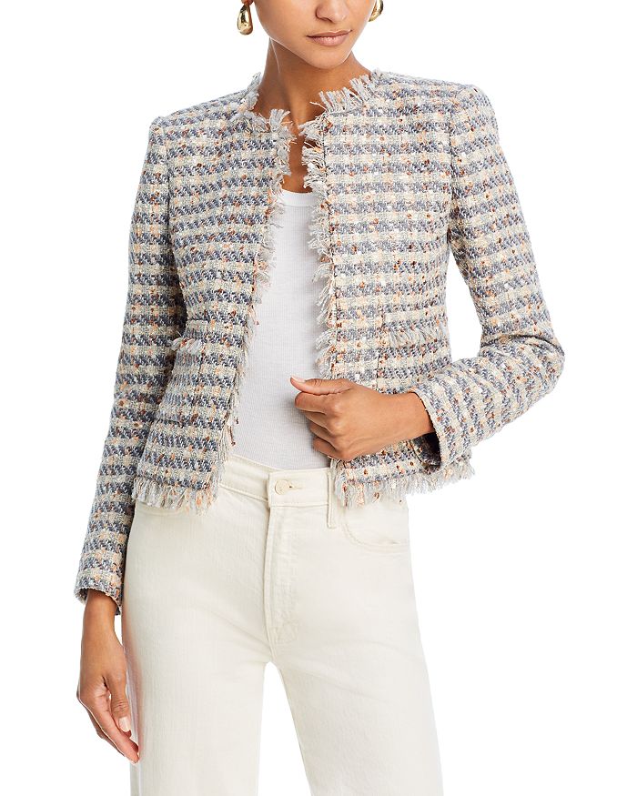 L'AGENCE Angelina Fringe Trim Jacket | Bloomingdale's