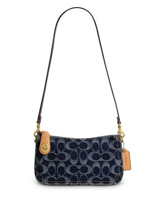 COACH Penn Mini Signature Denim Shoulder Bag | Bloomingdale's
