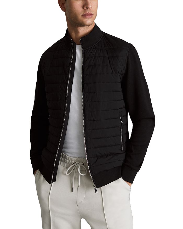 REISS Flintoff Interlock Zip Front Quilted Jacket | Bloomingdale's