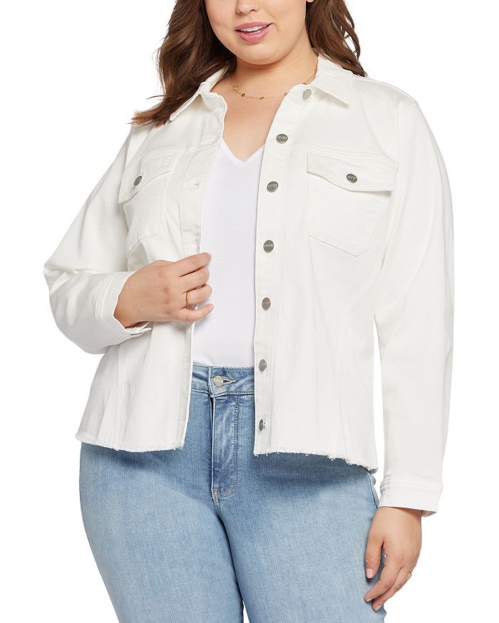 NYDJ Plus Frayed hem Denim Jacket | Bloomingdale's
