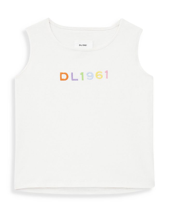 DL1961 Girls' Marcie Cotton Logo Embroidered Tank - Little Kid ...