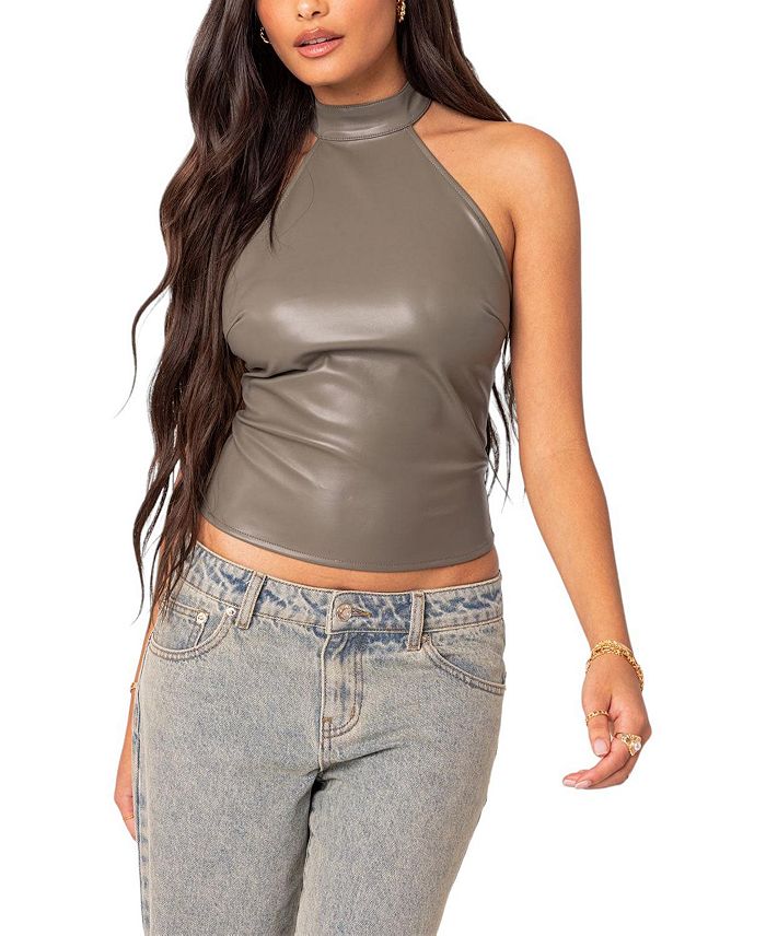 Edikted Sienna Latex Halter Top | Bloomingdale's