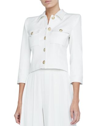 L'AGENCE Kumi Button Front Crop Jacket | Bloomingdale's