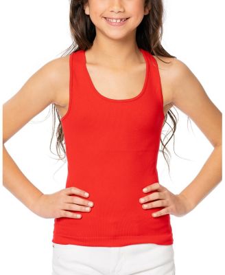 Click here for Malibu Sugar Girls Ribbed Racer Back Tank Top - Bi... prices