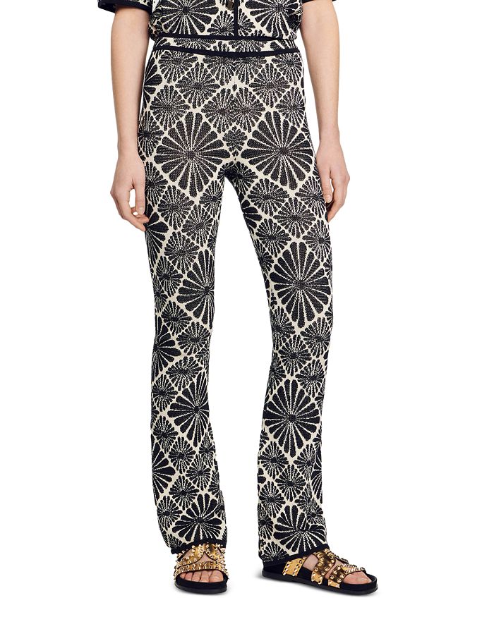 Sandro Pyramide Jacquard Flared Pants | Bloomingdale's
