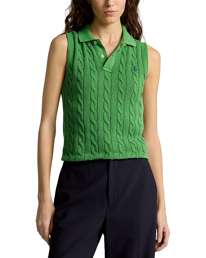 Ralph Lauren Cable Knit Polo Sweater | Bloomingdale's