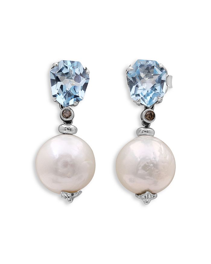 Stephen Dweck Sterling Silver Galactical Blue Topaz, Baroque Cultured ...
