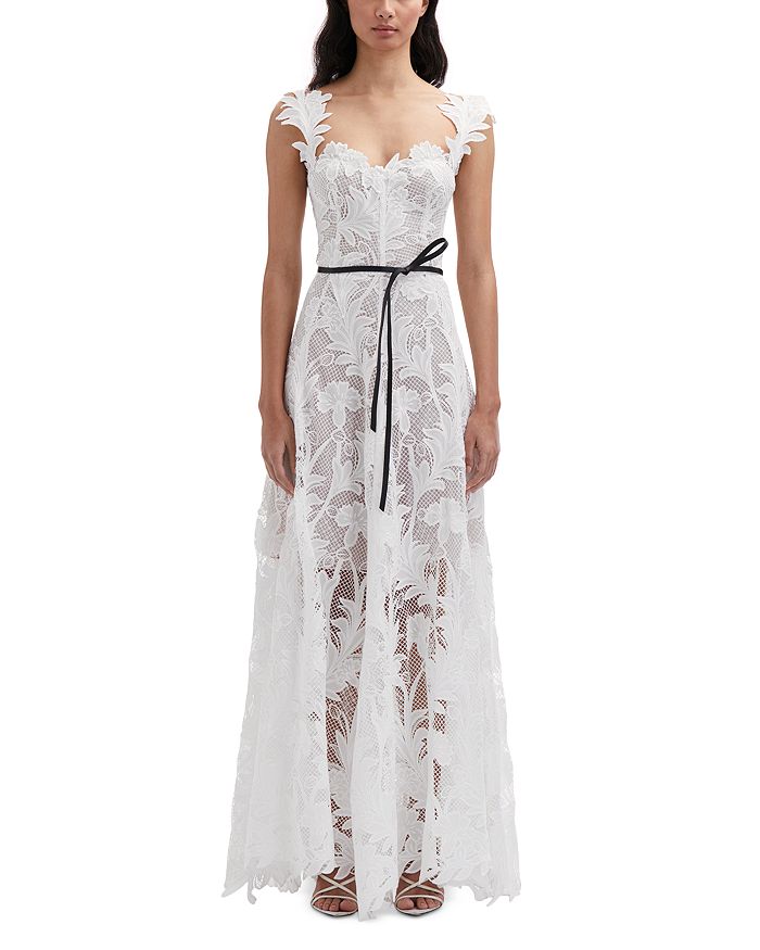 Oscar de la Renta Marbled Carnation Guipure Gown | Bloomingdale's