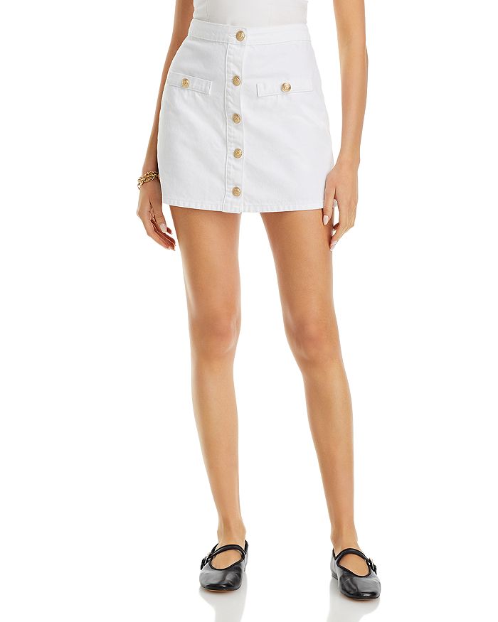 L'AGENCE Kris Button Front Mini Skirt | Bloomingdale's