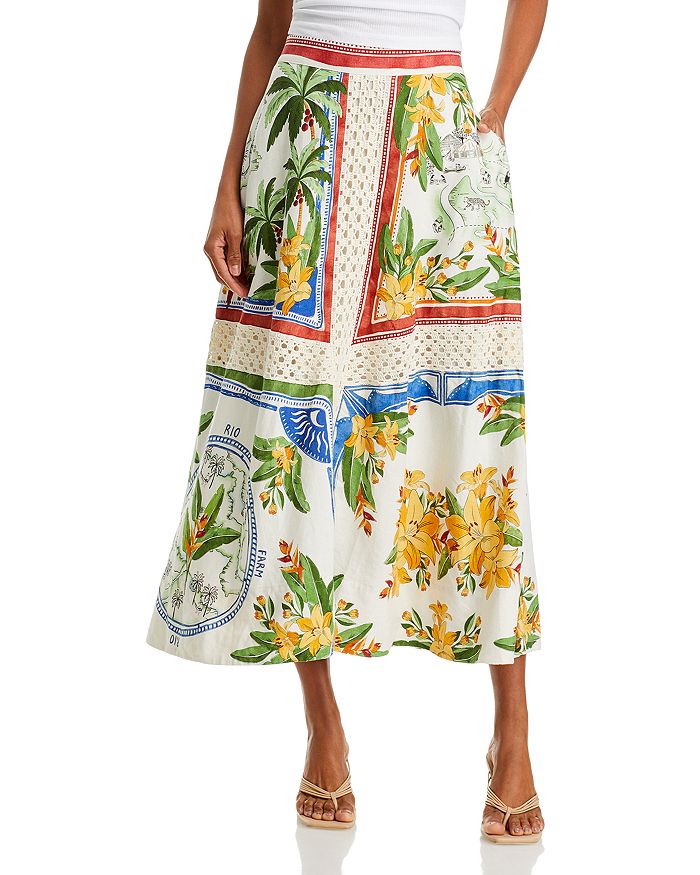 FARM Rio Tropical Destination Midi Skirt | Bloomingdale's
