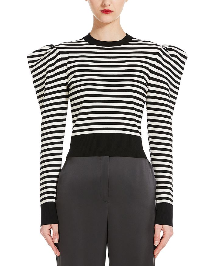 Max Mara Volpino Striped Puff Shoulder Top | Bloomingdale's