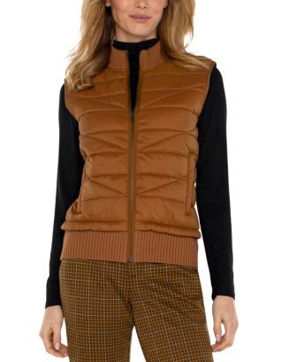 Liverpool Los Angeles Quilted Front Sleeveless Vest | Bloomingdale's
