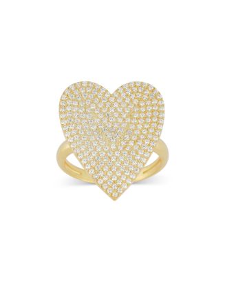 AQUA Pavé Heart Ring in 14K Gold Plated Sterling Silver - Exclusive ...