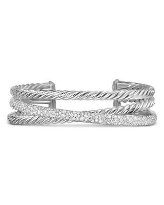 Click here for David Yurman Three Row Cuff Bracelet in Sterling S... prices
