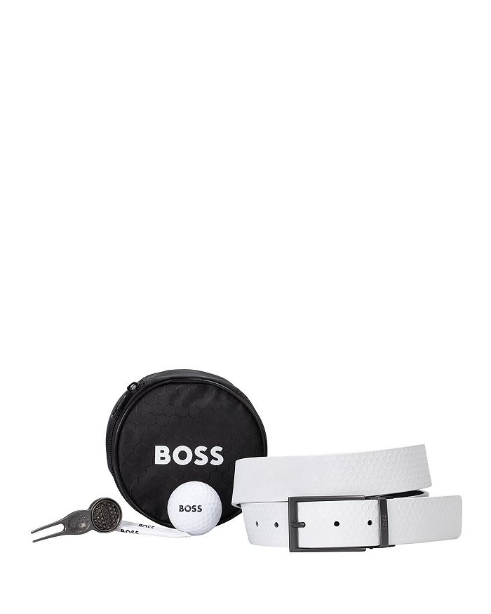 BOSS Reversible Leather Belt, Golf Ball, Tee & Divot Fixer Gift Set ...
