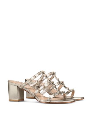 Click here for Valentino Garavani Womens Rockstud Block Heel Slid... prices