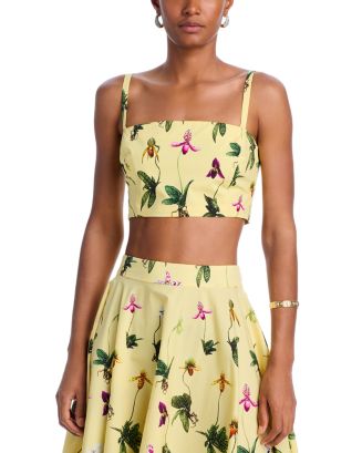 Oscar de la Renta Orchids Cropped Top | Bloomingdale's Sale Shop All
