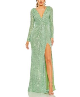 Click here for Mac Duggal Sequined Long Sleeve Gown prices