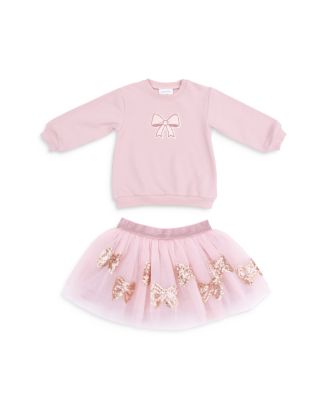 Angel Dear Girls' Bows Puffy Oversized Sweatshirt & Tutu Skirt Set ...
