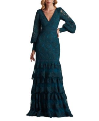 Tadashi Shoji Aponi Tiered Embroidered Gown | Bloomingdale's