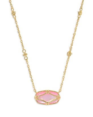 Kendra Scott Elisa Lattice Framed Mother Of Pearl Pendant Necklace in ...