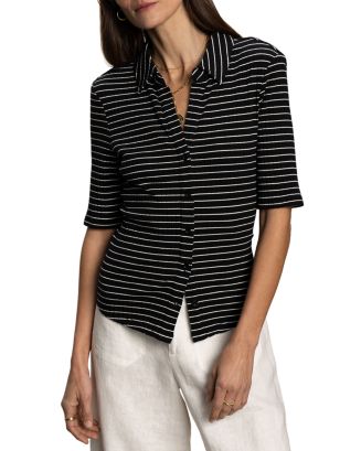 Sanctuary Ribbed Knit Button Front Shirt | Bloomingdale's
