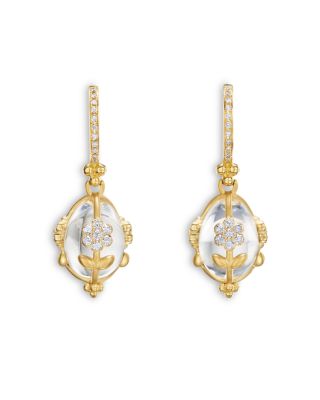 Temple St. Clair 18K Yellow Gold FJ Crystal & Diamond Fiori Amulet Drop ...