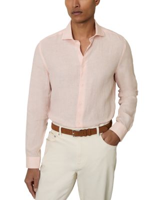Click here for Reiss Ruban Long Sleeve Button Front Linen Shirt prices
