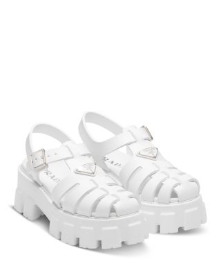 Click here for Prada Womens Rubber Monolith Sandals prices