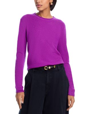 Click here for Aqua 100 Cashmere Rolled Edge Sweater - Exclusive prices