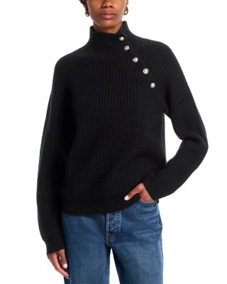Click here for Aqua 100 Cashmere Button Raglan Sleeve Sweater - E... prices
