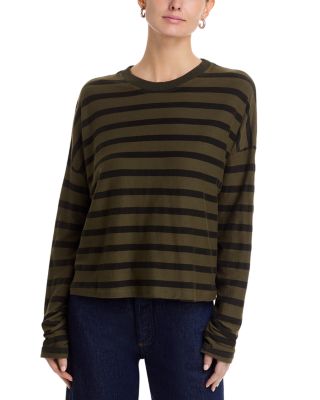 Click here for Askk Ny Cropped Long Sleeve Stripe Tee prices