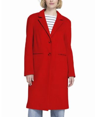 ELLE Collection Printed Lining Melton Coat | Bloomingdale's Women