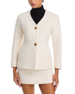 Fcuk Womens Textured Long Sleeves Jacket - Porcelain Cream