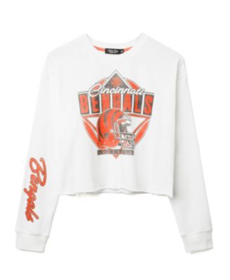 Junk Food Clothing Womens Nfl Cincinnati Bengals Helmet Crop Fleece