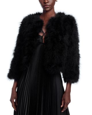 Click here for Adrienne Landau Esti Marabou Feather Jacket prices