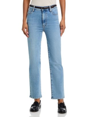 FRAME Le Sleek Straight High Rise Jeans in Ripple | Bloomingdale's Women