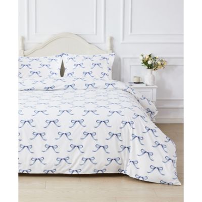 Click here for Bedford Lane Crisp Bows Percale Duvet Cover Set  T... prices