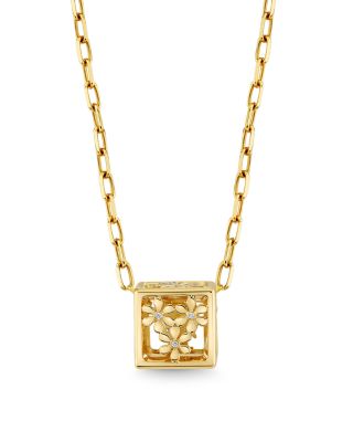 Click here for Sydney Evan Diamond Pave Flower Open Dice Pendant... prices