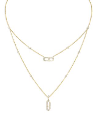 Click here for Messika Move Uno 2 Rows Diamond Pave Necklace in 1... prices
