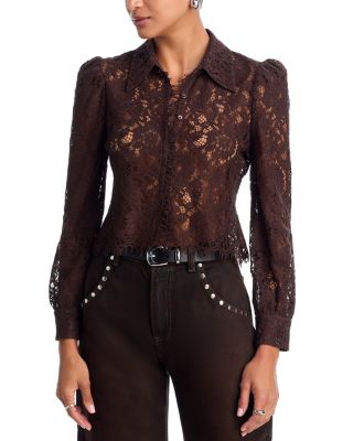 Click here for LAgence Anita Lace Button Up Blouse prices