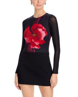 Click here for Aqua Floral Mesh Top - Exclusive prices