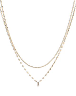 Click here for Lana 14K Yellow Gold Diamond Solitaire Layered Pen... prices