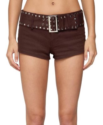 Click here for Edikted Studded Belt Denim Micro Shorts prices